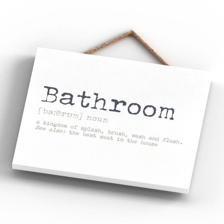 Happy Larry Bathroom Noun - Unframed Typography on Wood | Wayfair.co.uk