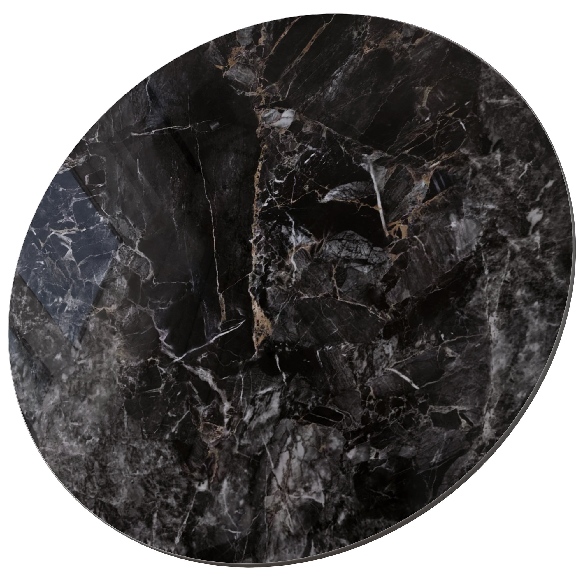 RELEYU Light Luxury Black Round Stone Table Top | Wayfair