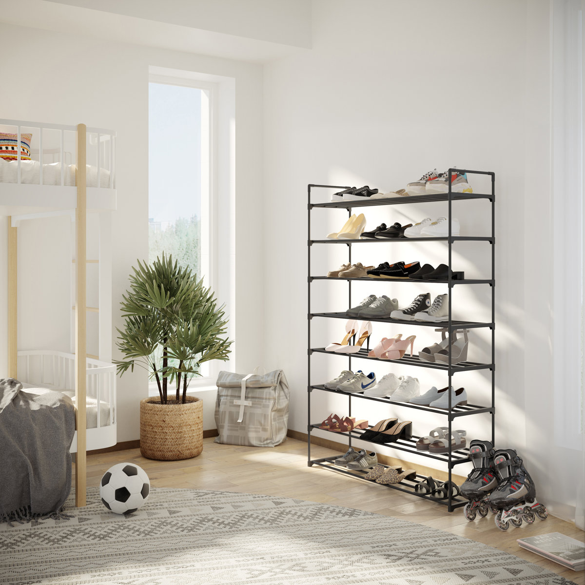 Rebrilliant Shoe Rack - 8-Tier Shoe Organizer for Closet, Bathroom ...