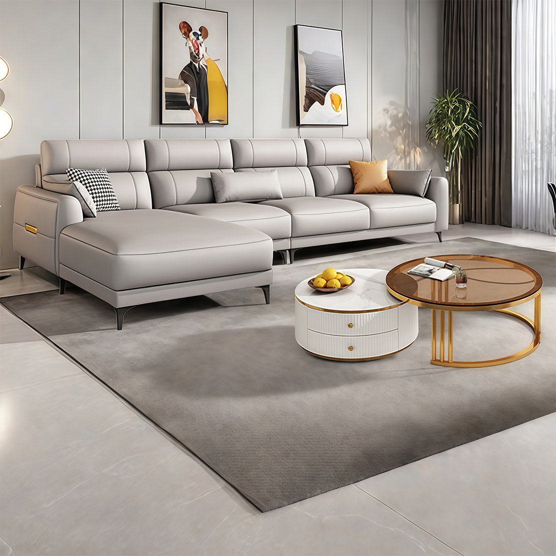 PPEDKS American-style light luxury straight row sofa | Wayfair