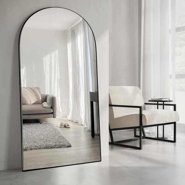 Everly Quinn Taziyah Arch Solid Wood Floor Mirror with Stands & Reviews ...