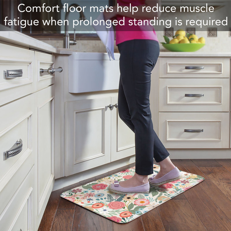 CounterArt Floral Frenzy Comfort Vinyl Kitchen Floor Mat & Reviews ...