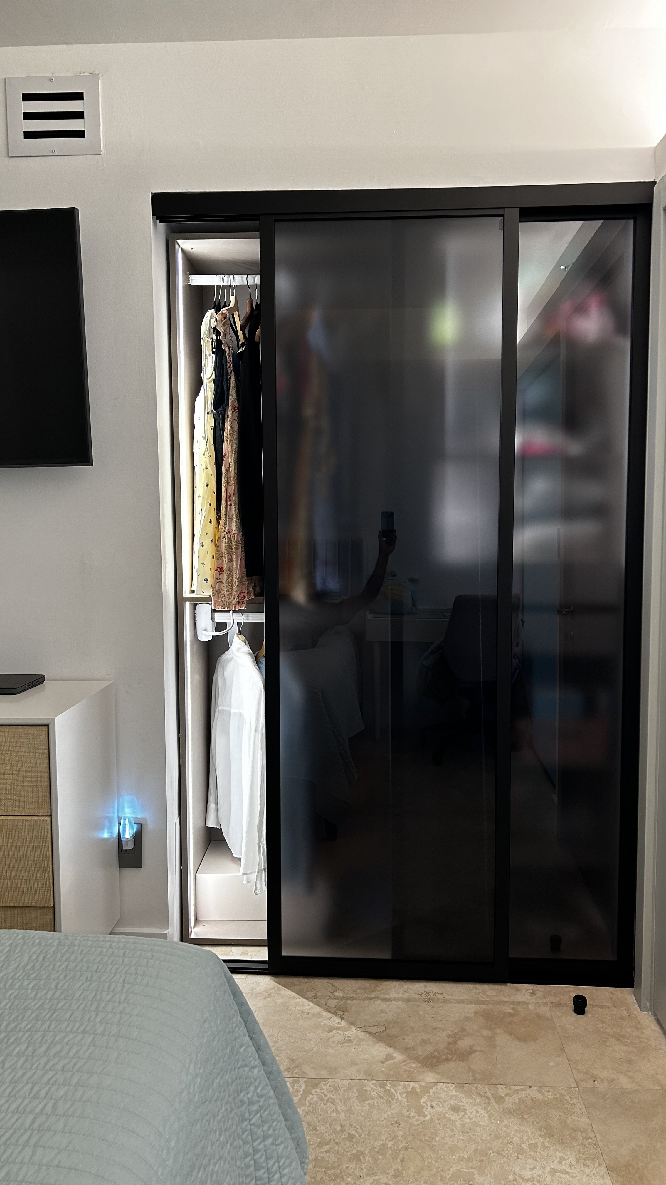 Doors22 2 Panel Smoked Frosted Glass Sliding Closet - Wayfair Canada