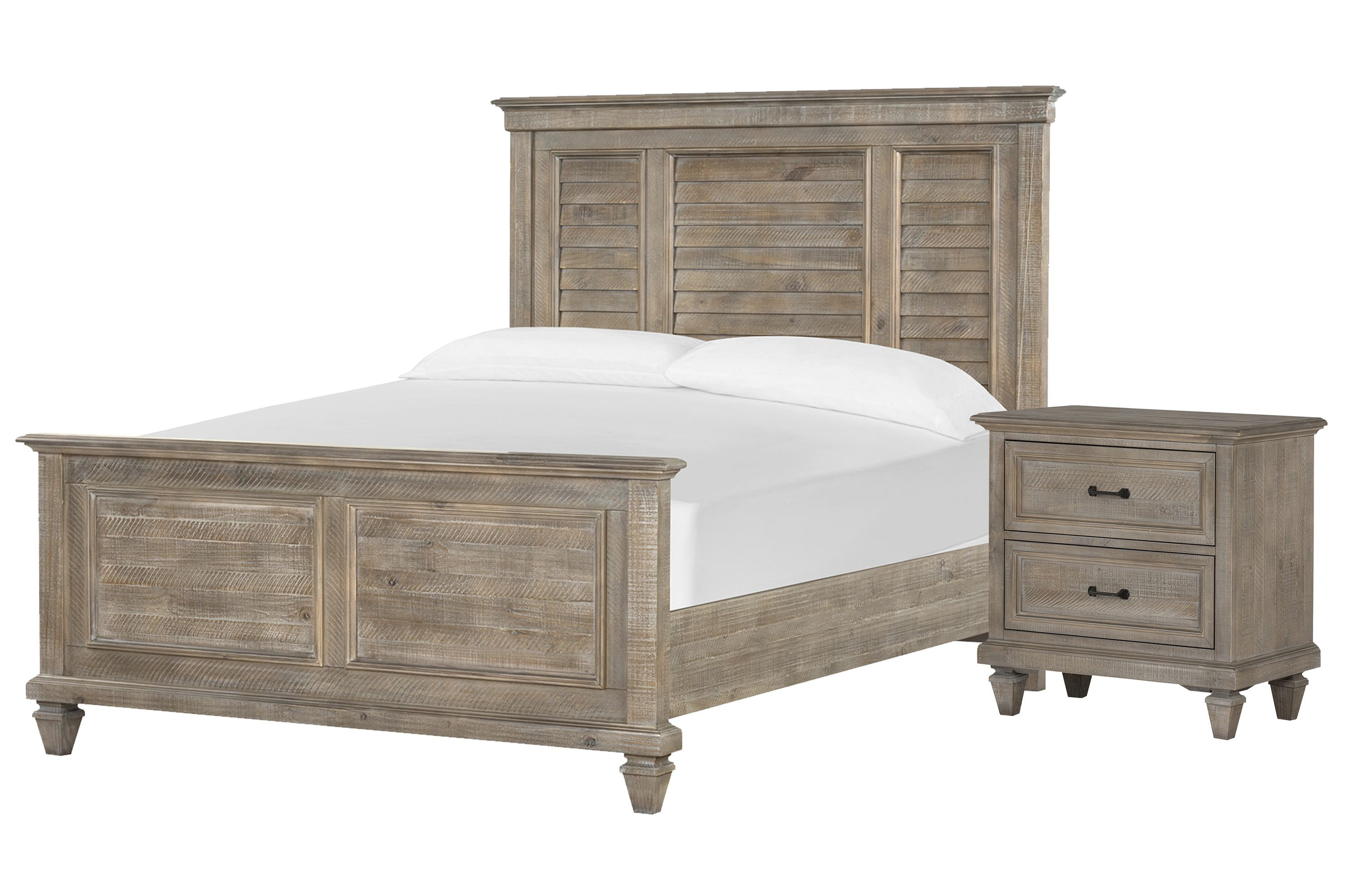 Latitude Run® California King Shutter Panel Bed With Nighstand | Wayfair