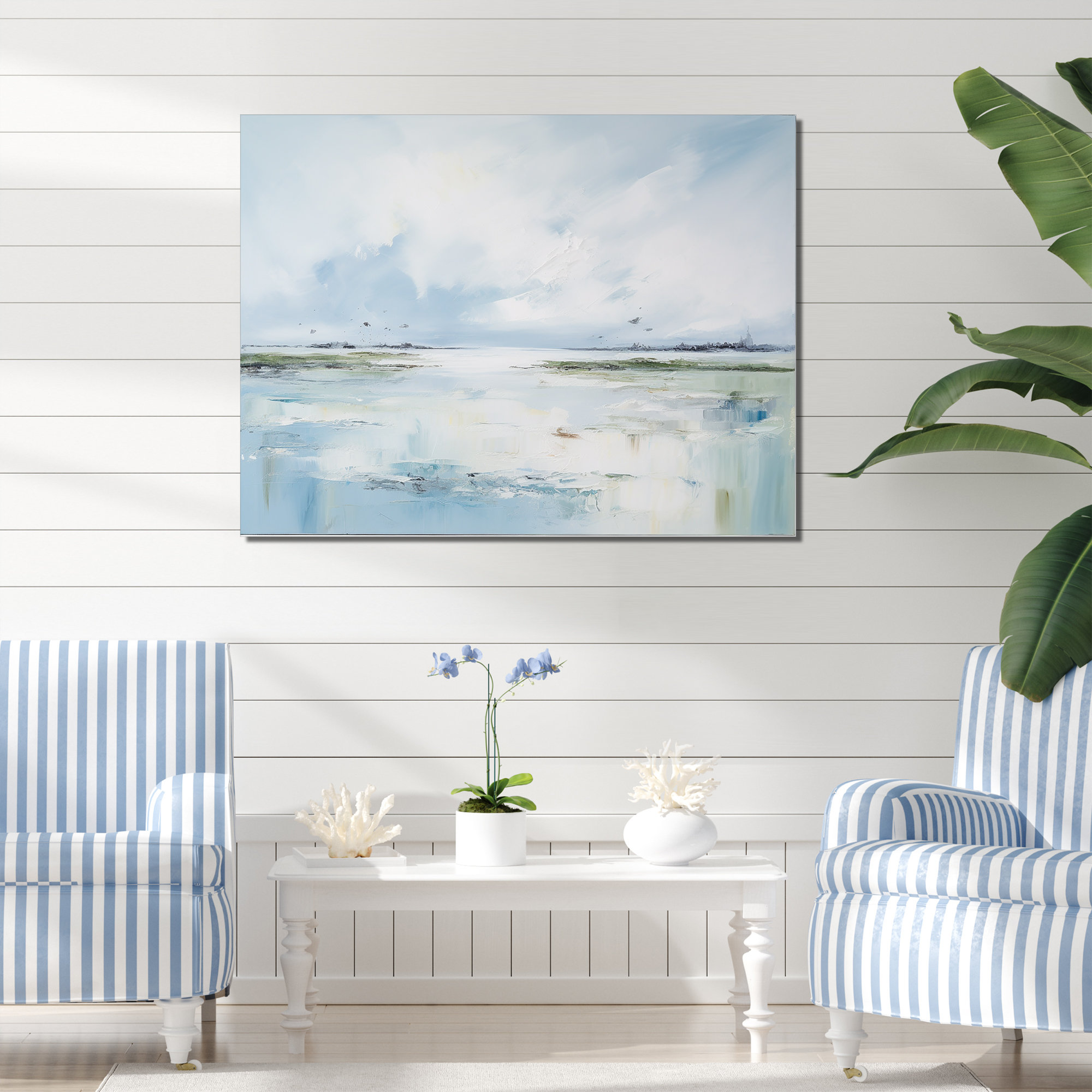 Wrought Studio™ Soft Color Beach Horizon - Beach & Ocean Wall Art ...