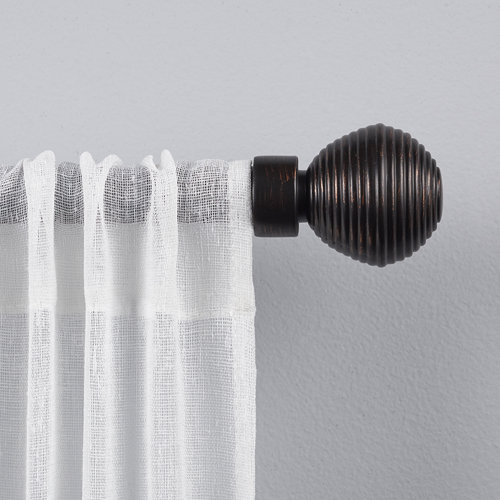 Corrigan Studio® Grijalva Iron/Resin Adjustable Single Curtain Rod ...