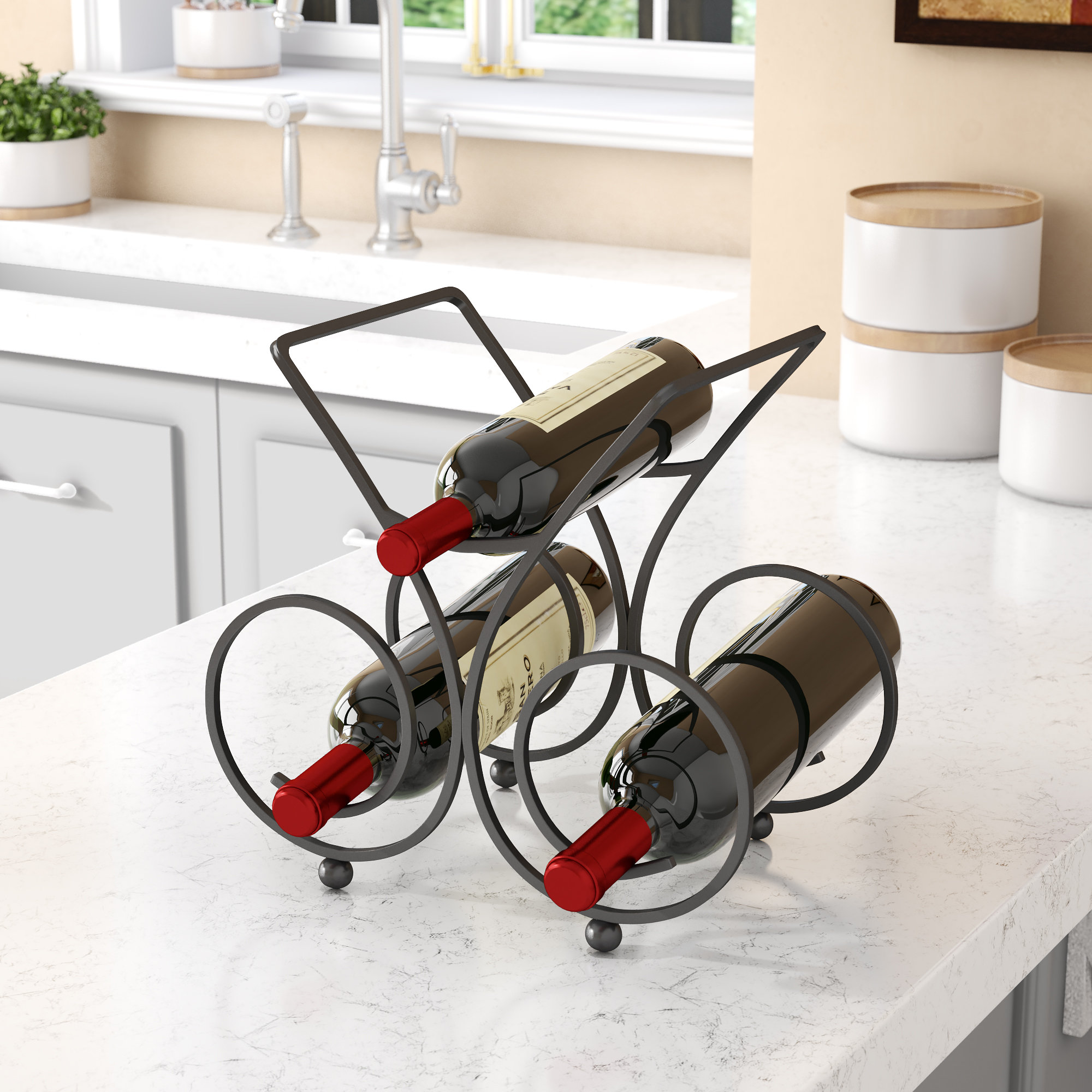 Winston Porter Corrales 3 Bottle Tabletop Wine Bottle Rack & Reviews ...