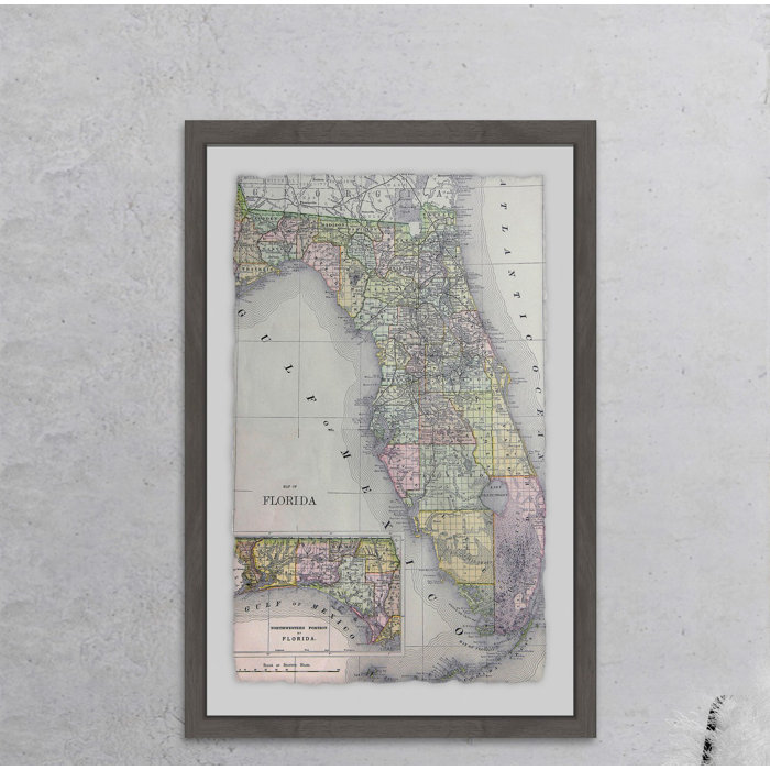 Charlton Home® " Florida Map " on Paper & Reviews | Wayfair