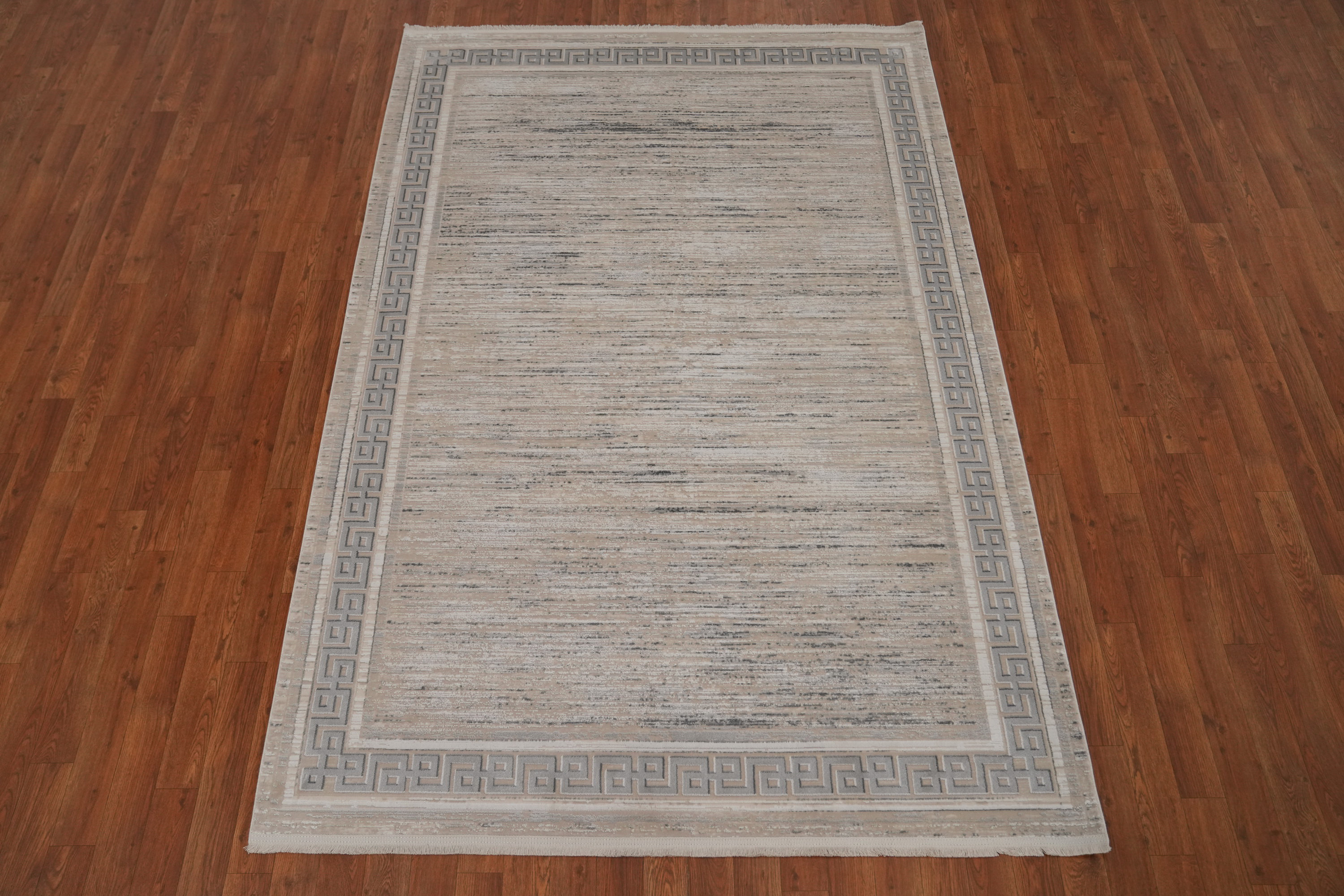 Wildon Home® Subtle Neutral Tones Elegant Greek Key Border Rug 5x7 ...