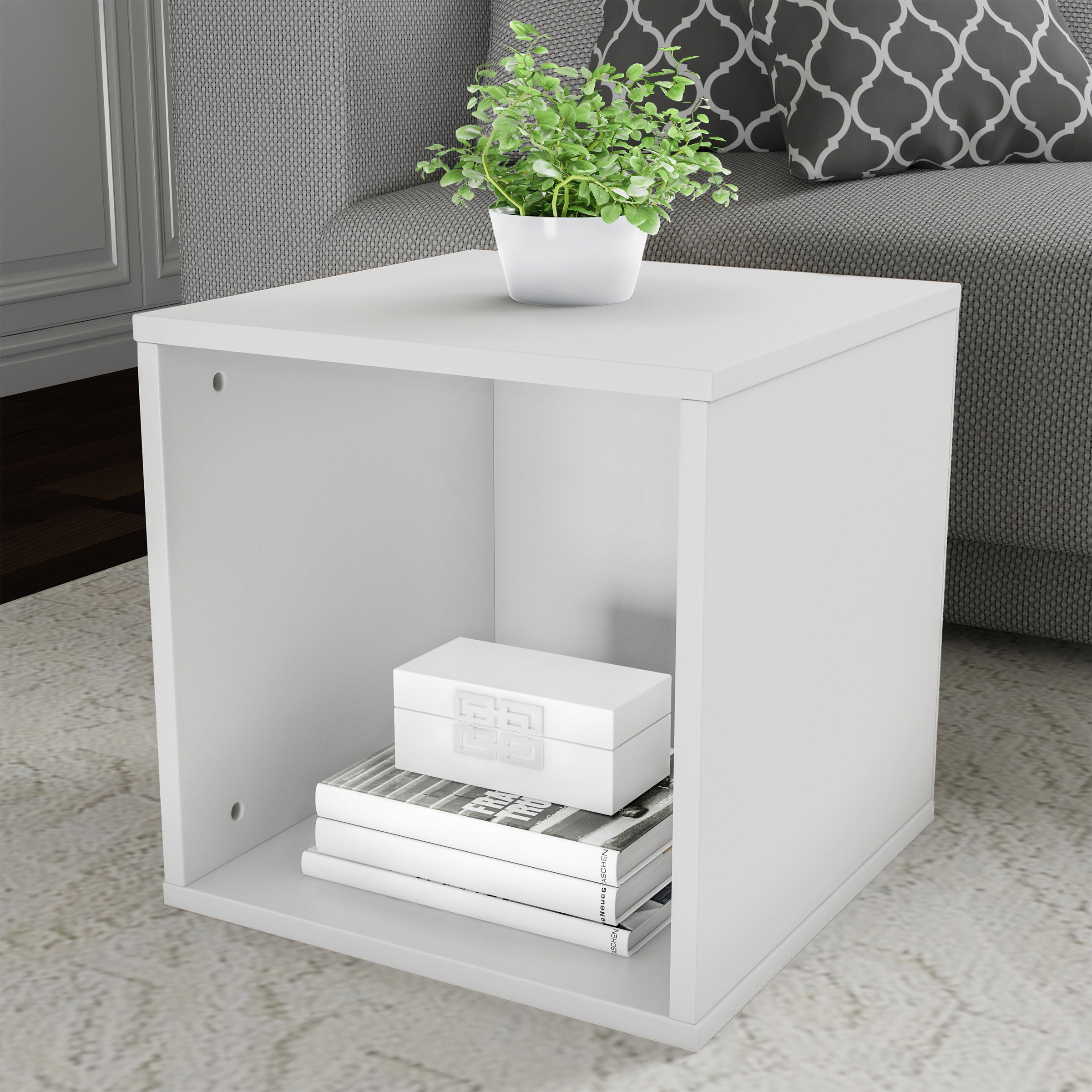 Latitude Run® Danavia Stackable Cube End Table - Contemporary ...