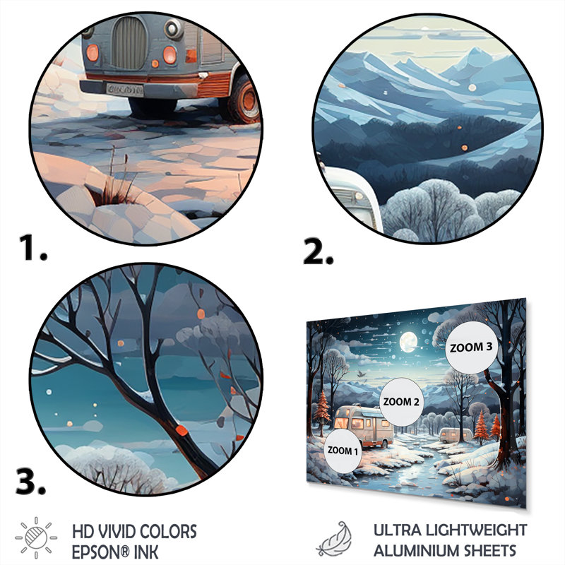 Design Art Campingtravel Winters Whisper V - Camping Travel Metal Wall ...