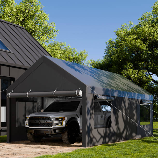 walsunny 12 Ft. W x 20 Ft. D Heavy Duty Carport Portable Garage ...