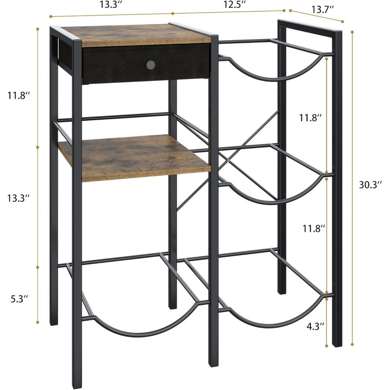 17 Stories 3-Tier Water Bottle Holder With Drawer,Double Row | Wayfair
