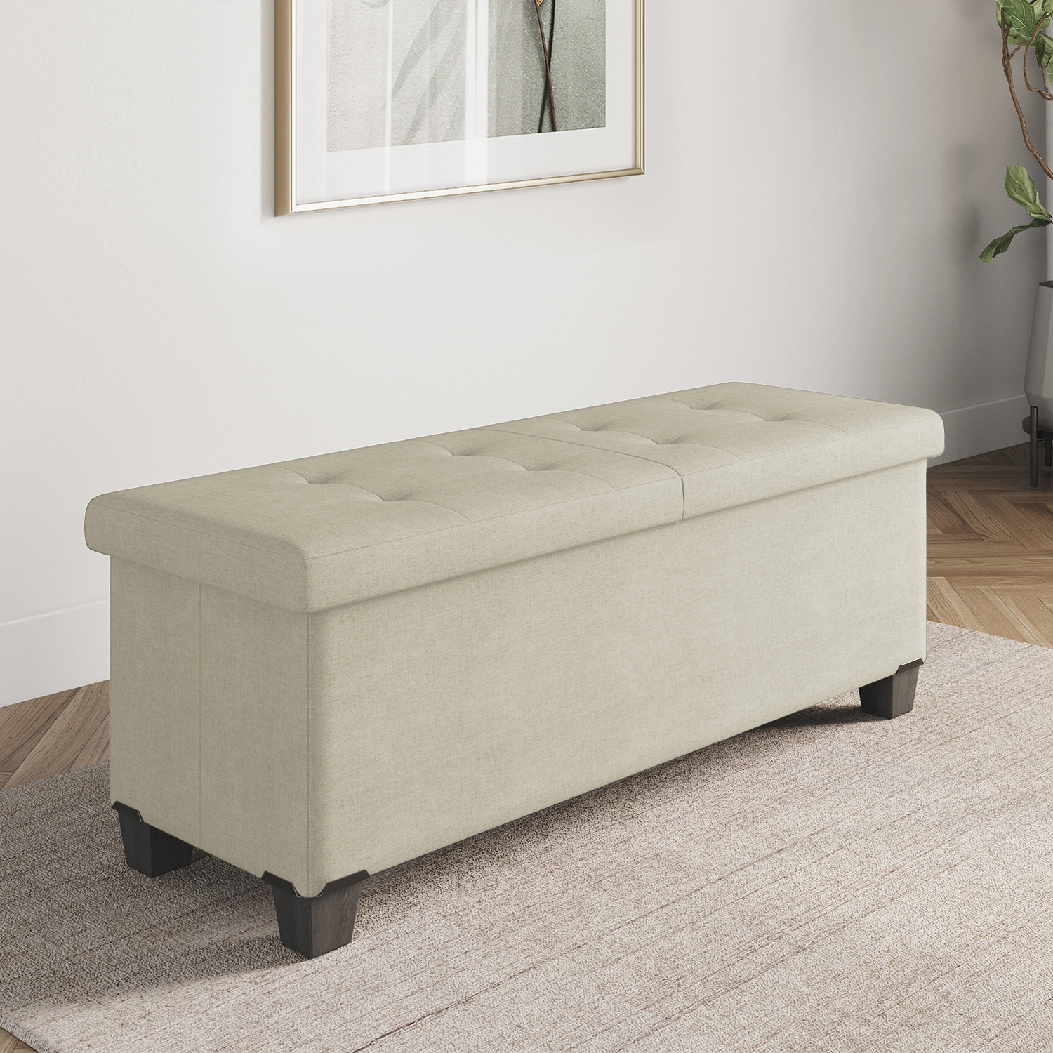 Ebern Designs Macklen 30" Wide Tufted Rectangle Storage Ottoman ...