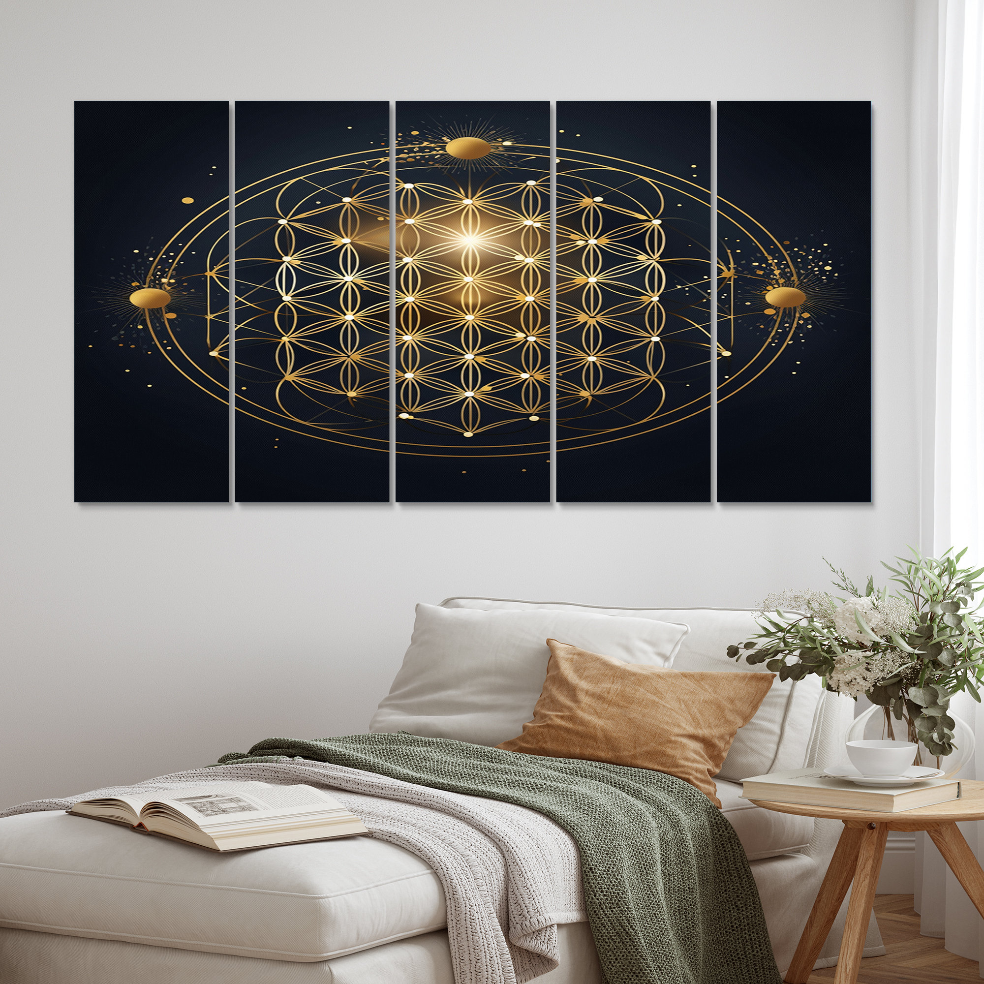 Wrought Studio Sacred Geometry Seal In Gold On Black XIII - Modern ...