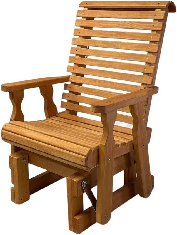 Union Rustic Single Person Wooden Patio Glider,High Back and Deep ...