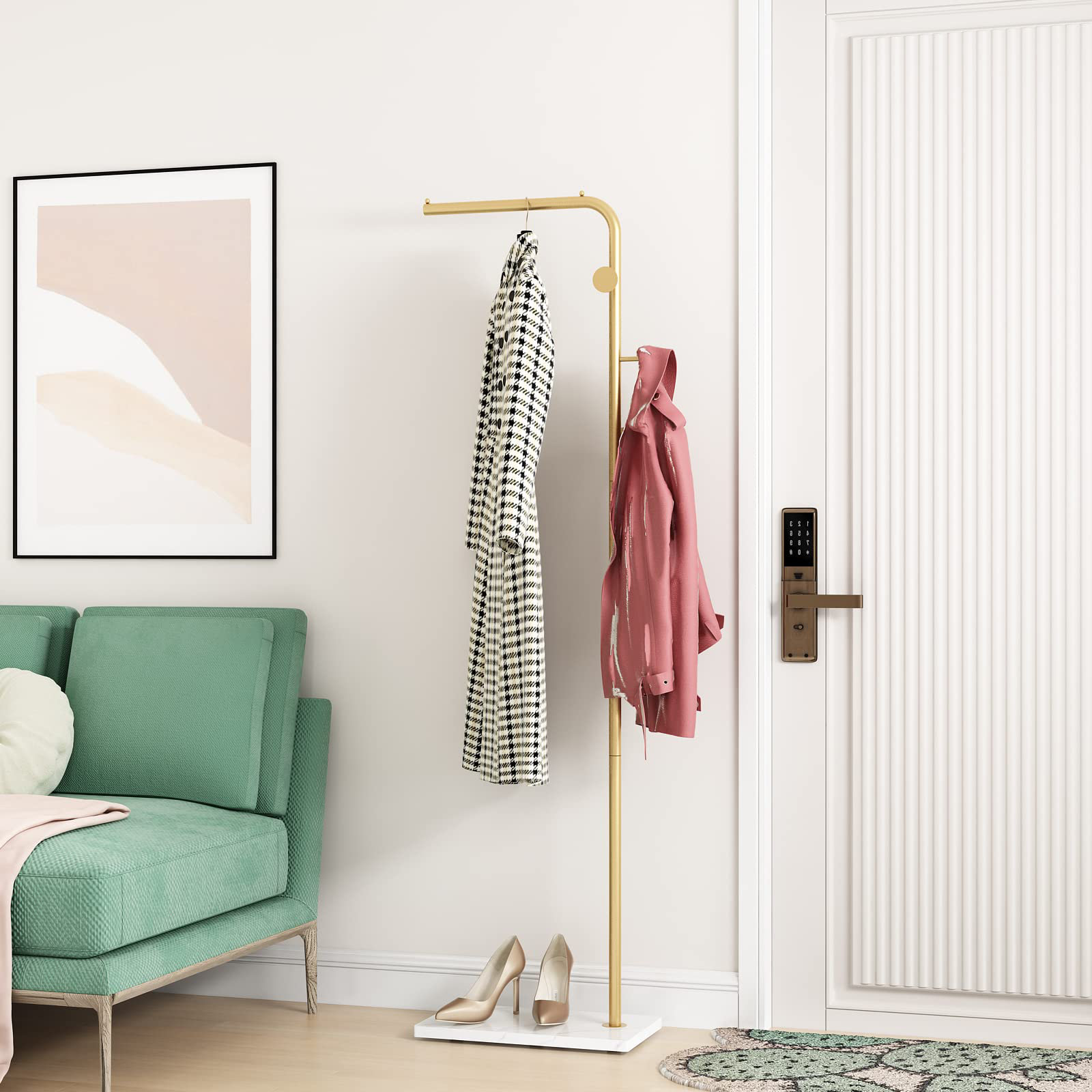 Everly Quinn Wall Coat Rack With Hooks,Coat Rack,Coat Rack Freestanding ...
