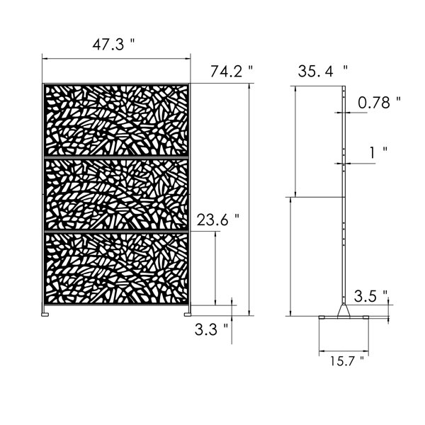 Kozyard Metal Privacy Screen Decorative Outdoor Divider with Stand ...