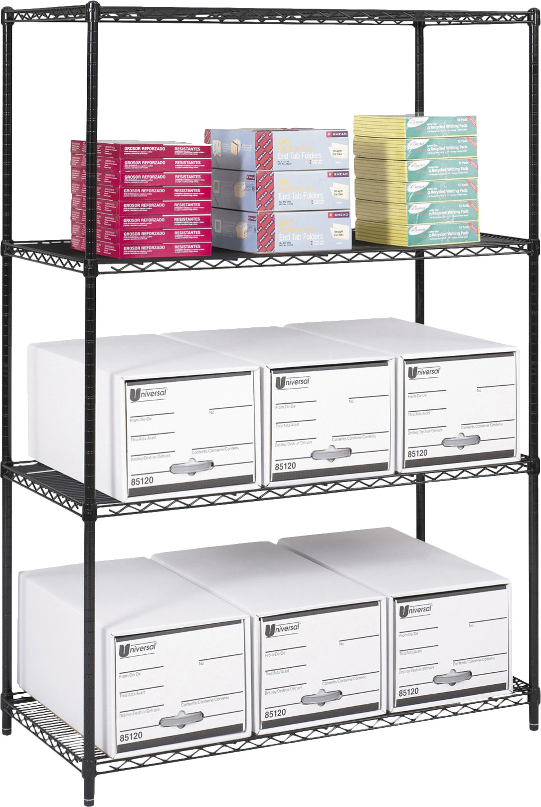 Safco Products Company Industrial 4 Shelf Shelving Unit Starter ...