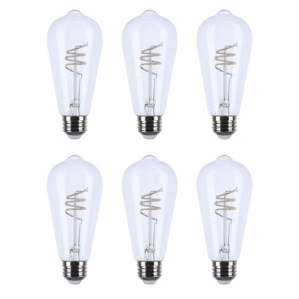 Satco 6 Watt LED - Flex Grey Coil Filament - ST19 - Medium Base - 2700K ...