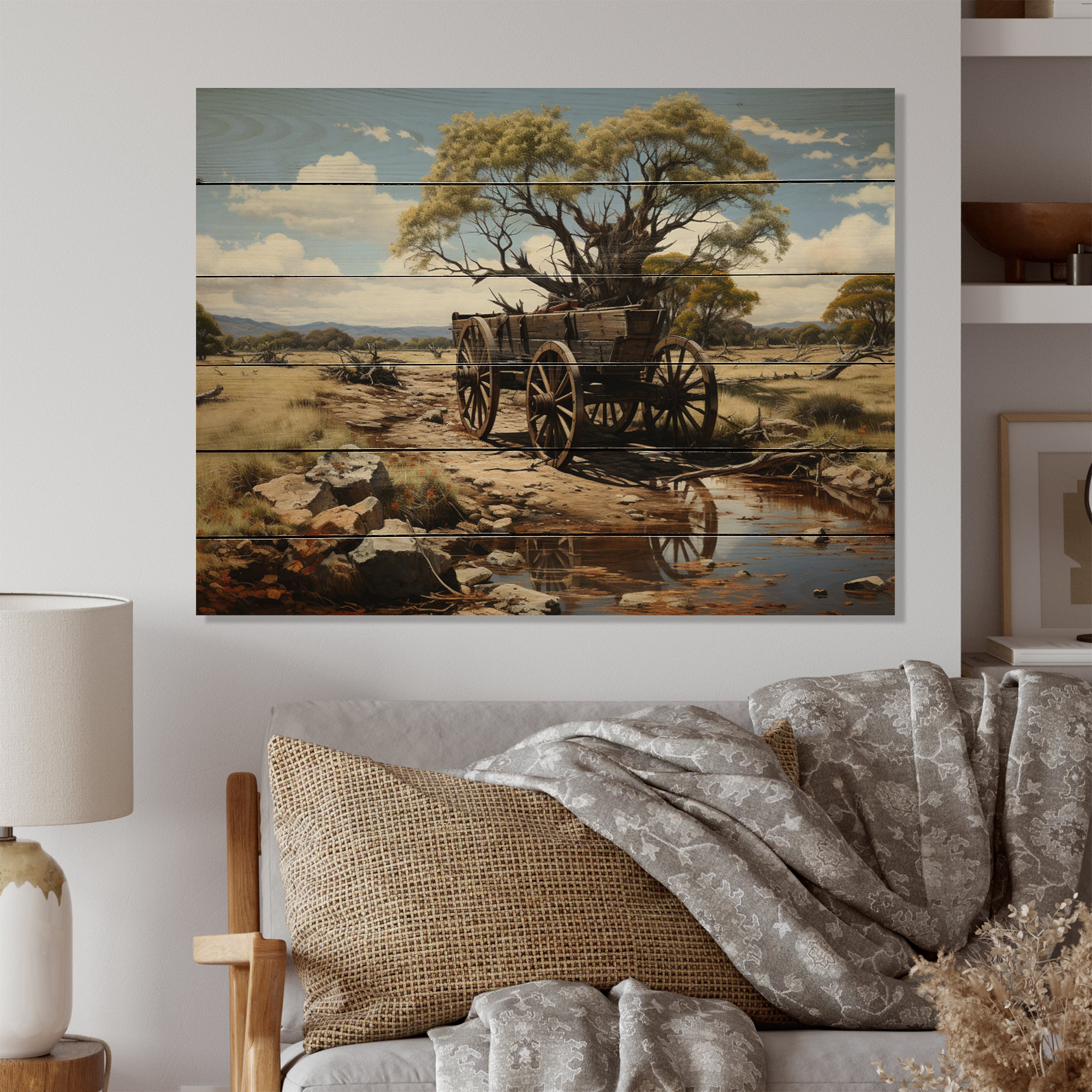 Red Barrel Studio® Green Old Cart Cart Whispers - Unframed Print on ...