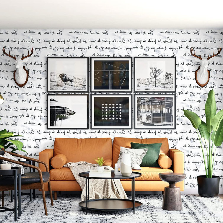 Homlpope Newspaper Wallpaper Script Peel And Stick WallpaperWallpaper ...