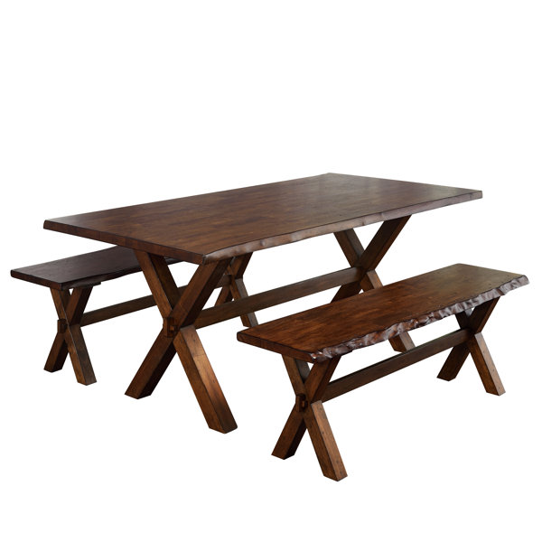 Millwood Pines Tiggs 3 Piece Solid Wood Dining Set & Reviews | Wayfair