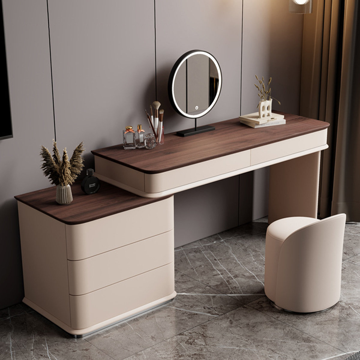 Orren Ellis Makeup Vanity with Light mirror,5 drawers - Wayfair Canada