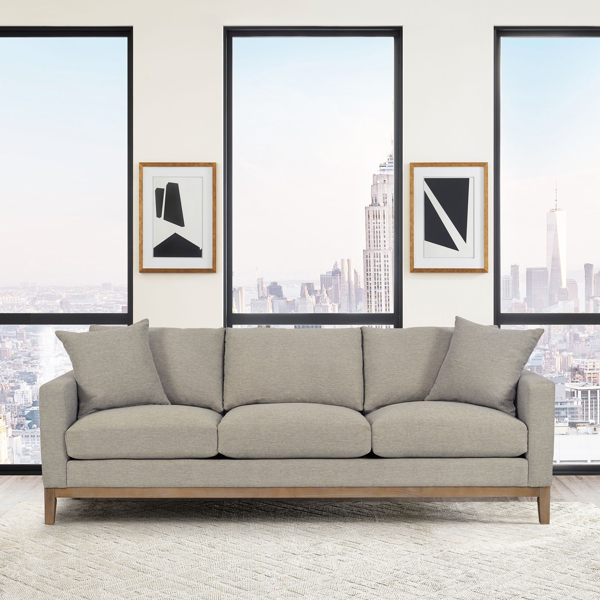 Wildon Home® Bellah 93'' Recessed Arm CAL117 Compliant Sofa | Wayfair