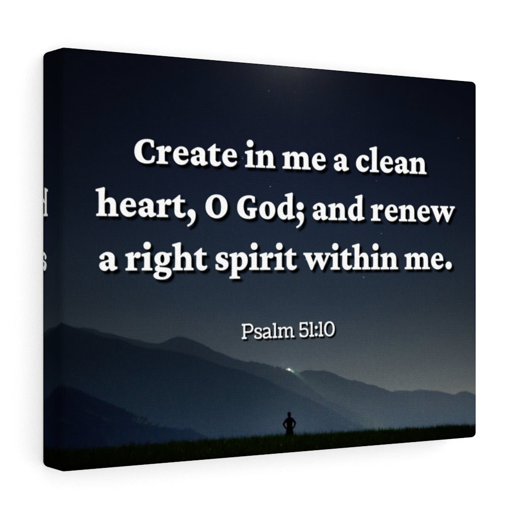 Trinx Right Spirit Psalms 51:10 Christian Wall Art Bible Verse Print ...