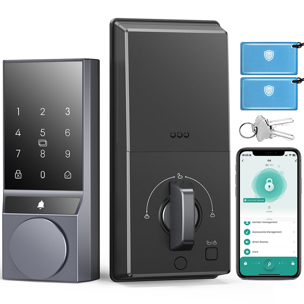 Cobizi Wi-Fi Smart Lock fingerprint with Smartkey Security | Wayfair