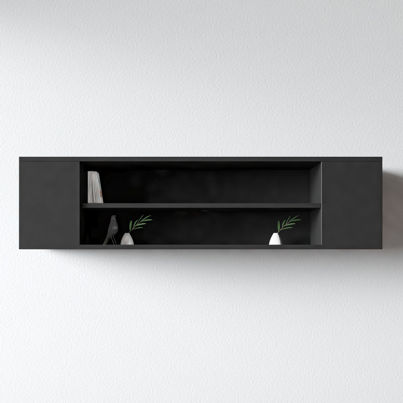 Latitude Run® Ayaniah 3 Piece Square Floating Shelf with Adjustable ...