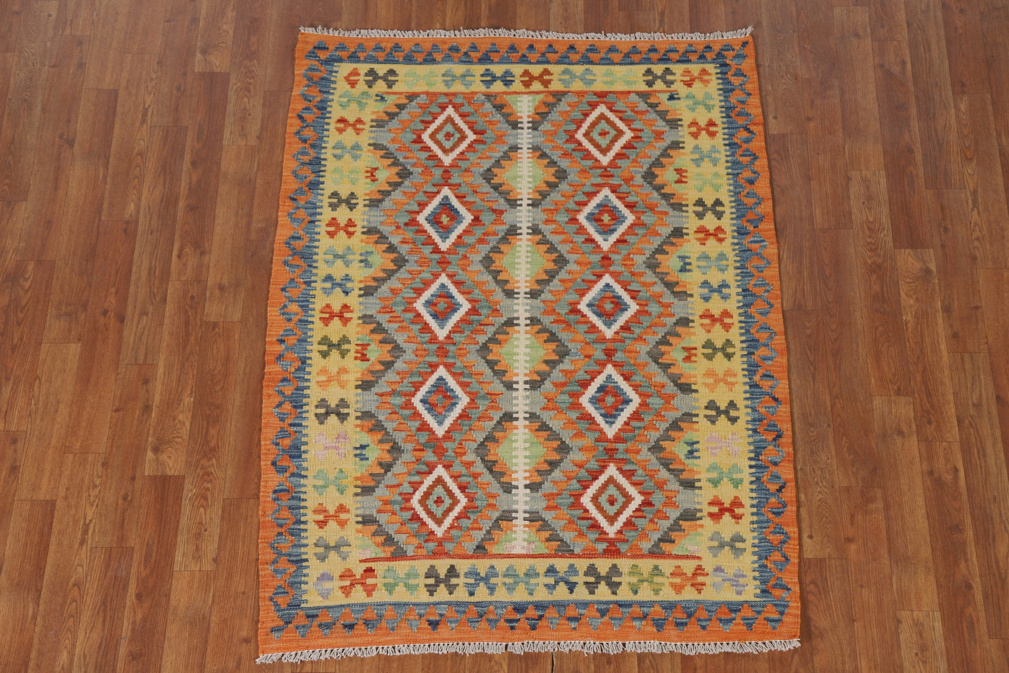 Dakota Fields Reversible Wool Kilim Oriental Accent Rug 4x5 | Wayfair