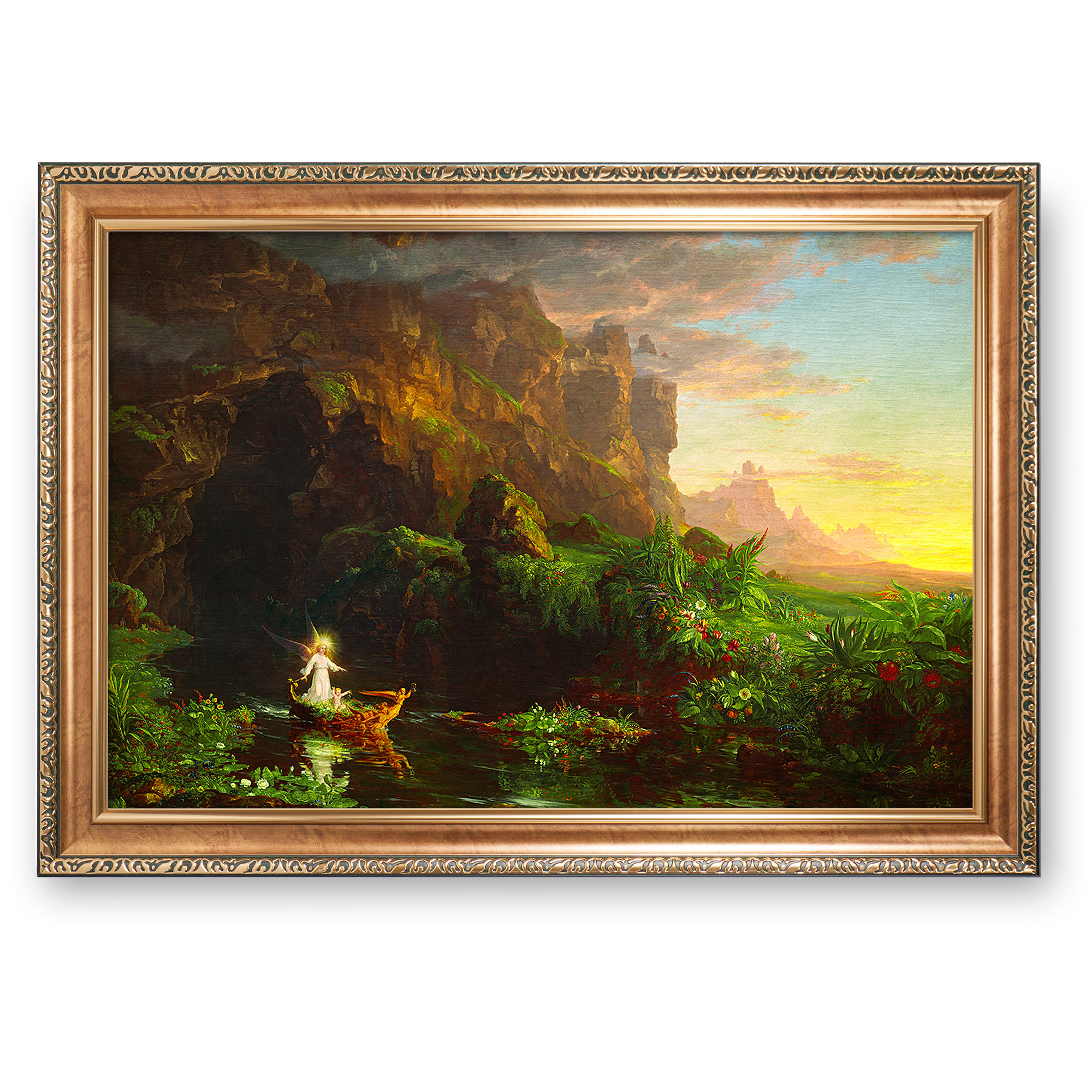 Vault W Artwork The Voyage of Life: Childhood by Thomas Cole Framed ...