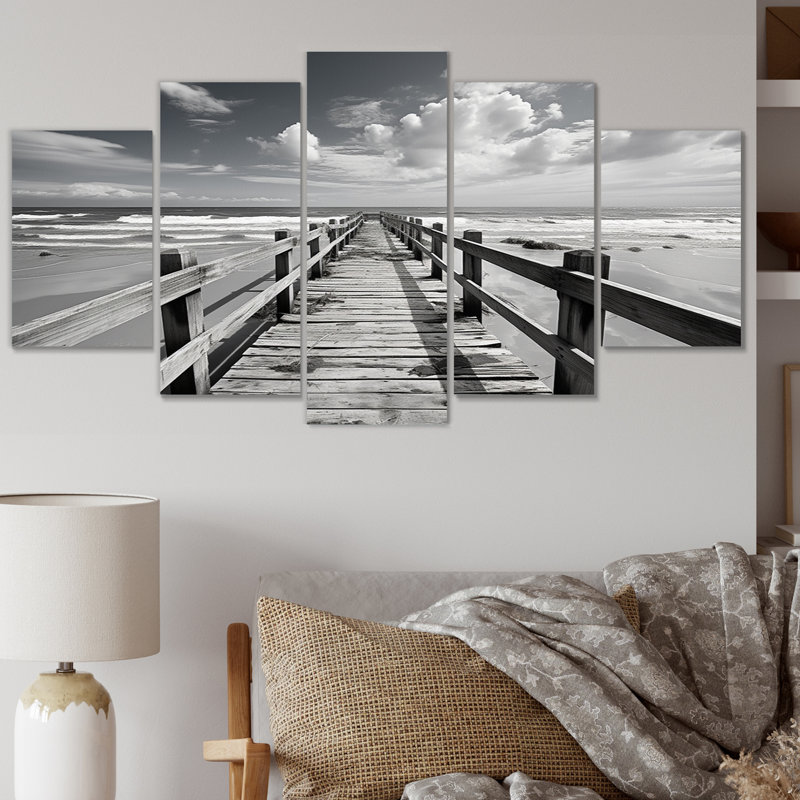 Design Art Monochome Florida Boardwalk Photo - Nautical & Beach Metal ...