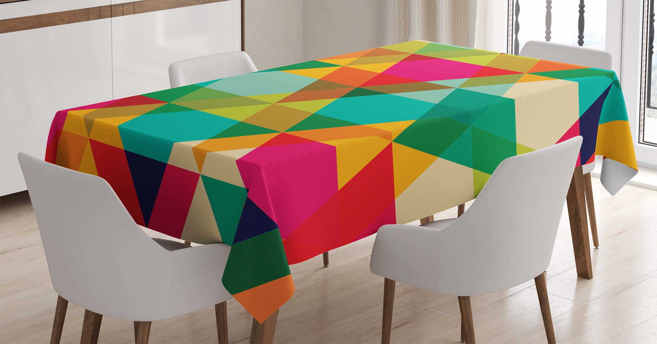 East Urban Home Geometric Tablecloth, Abstract Geometric Pattern ...