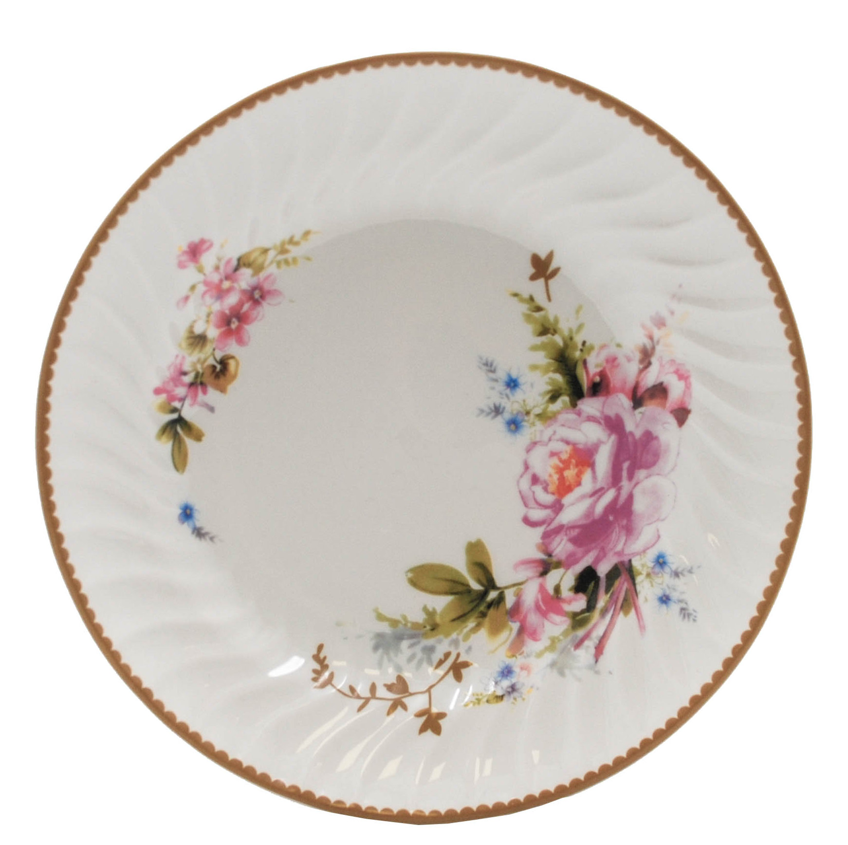 August Grove® Rabia Rose 8" Porcelain Appetizer Plate – Floral Accent ...