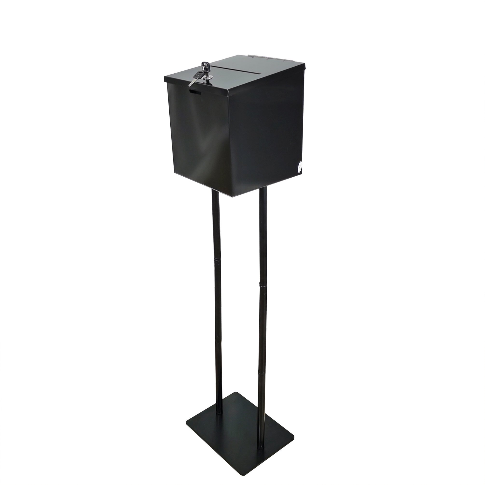 FixtureDisplays Metal Ballot Box Donation Box Suggestion Box with Stand ...