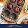 Rachael Ray Nonstick Bakeware Oven Lovin’ Cups Muffin Pan, 6-Cup ...
