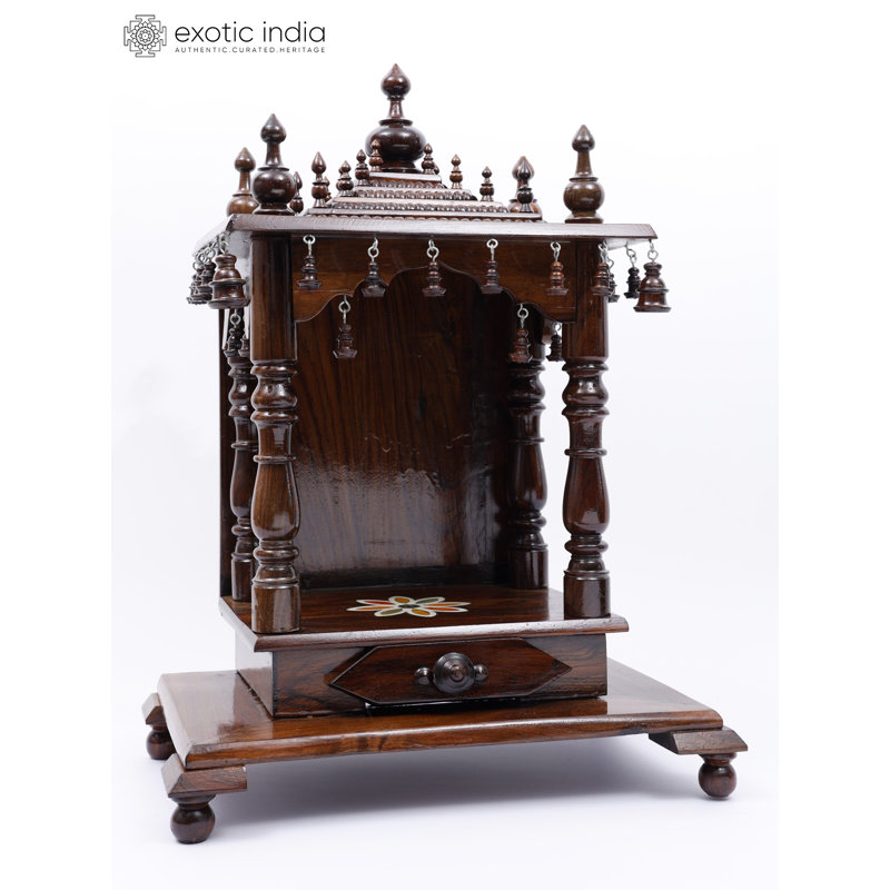Exotic India 24" Designer Wooden Temple for Home | Wayfair