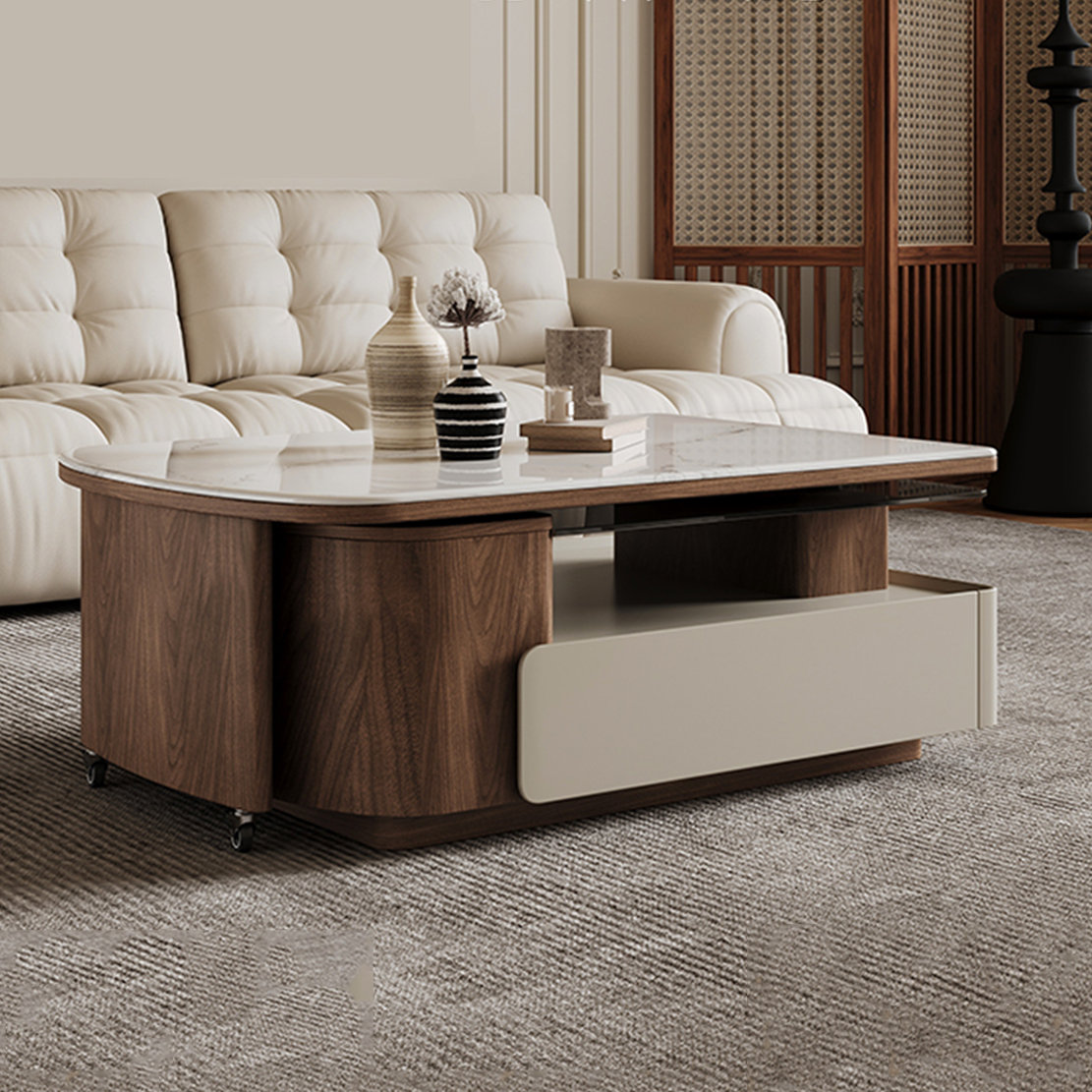 Orren Ellis Microcrystalline stone retractable household livin | Wayfair