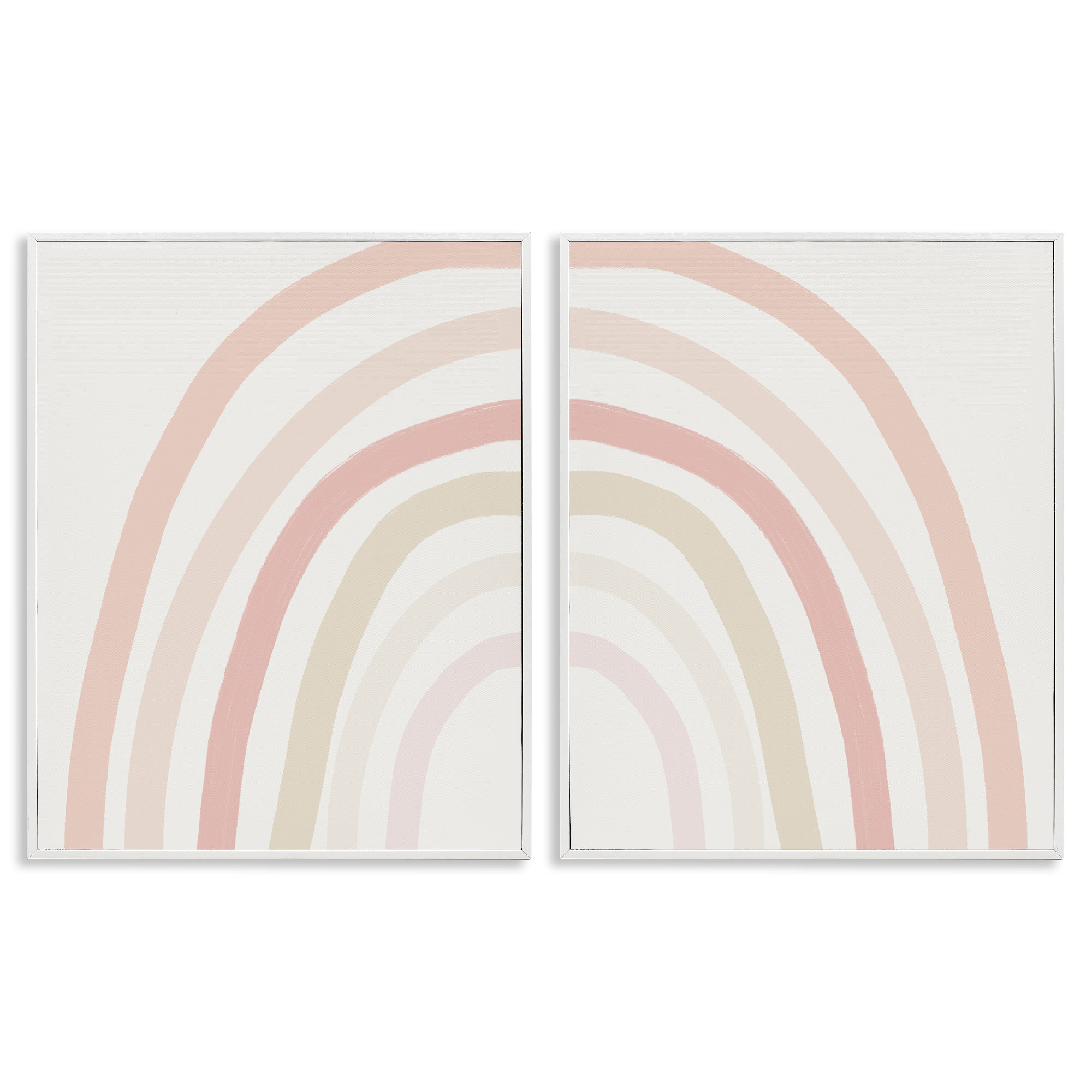 Stupell Industries Children's Soft Pastel Rainbow Shape Pink Beige ...