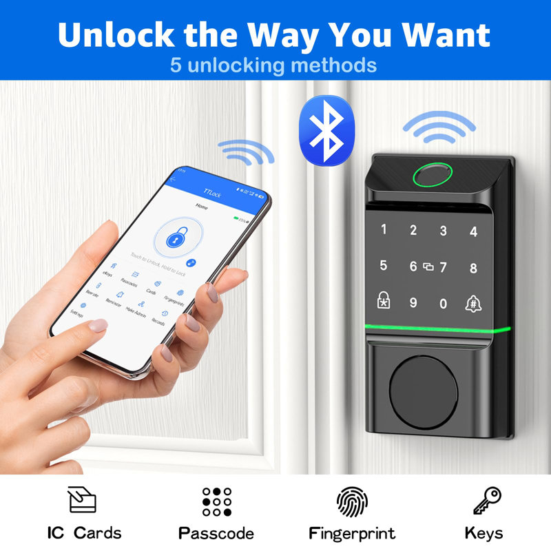 ARMIJU Smart Lock Keyless Entry with Fingerprint and App Control | Wayfair