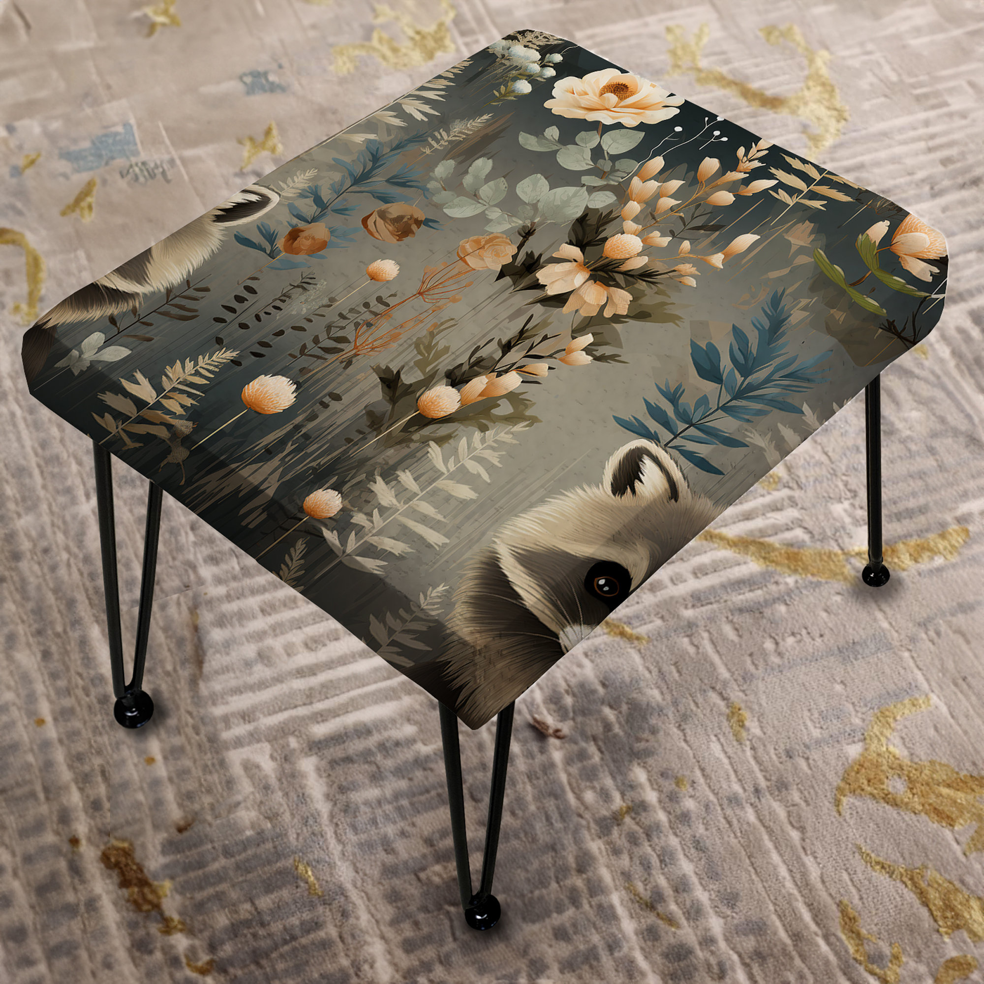 East Urban Home Shanea - Animal Print Rectangle Ottoman | Wayfair