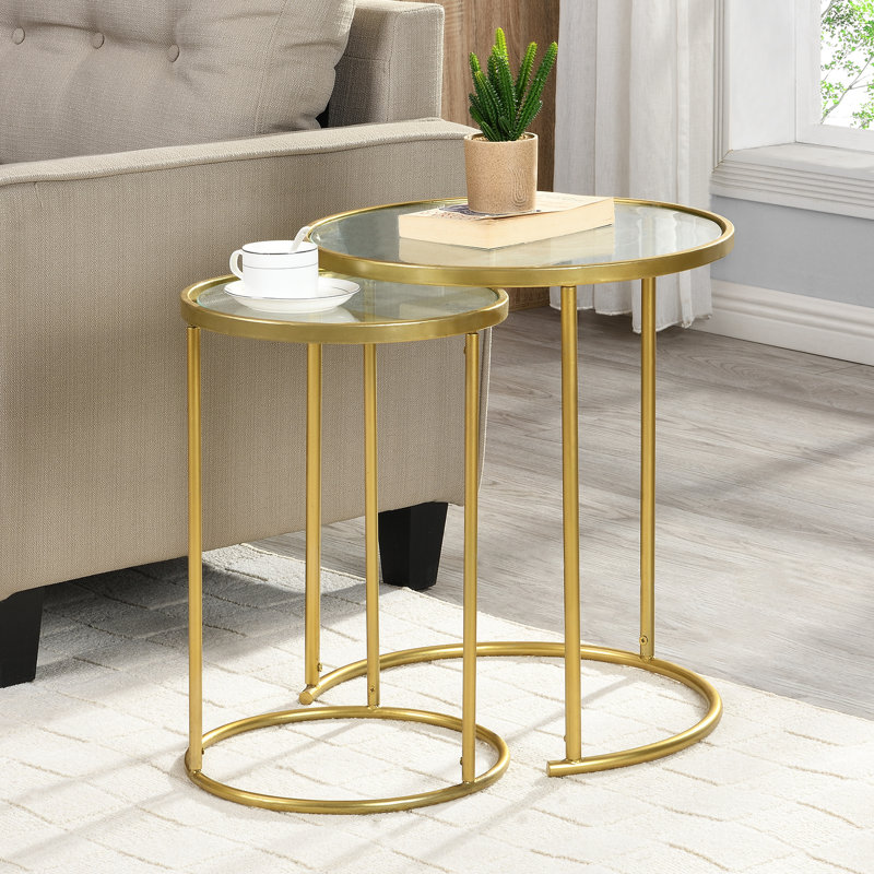 Mercer41 Stark Glass Frame Nesting Tables & Reviews | Wayfair