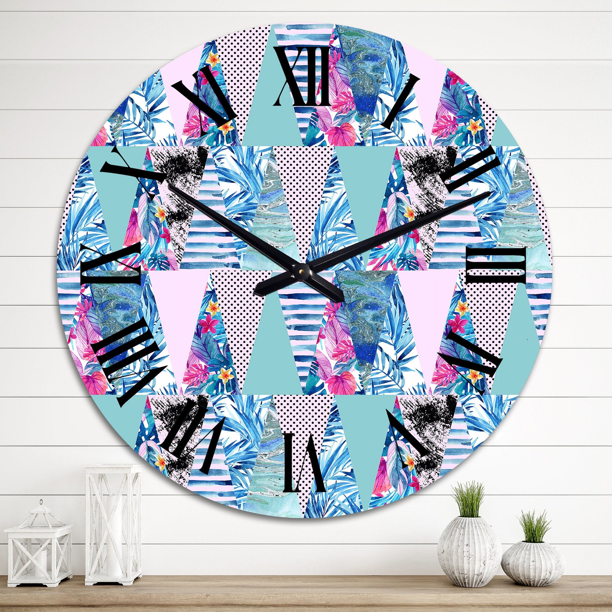 East Urban Home Triangular Shapes with Tropical Leaves - Patterned Wall ...