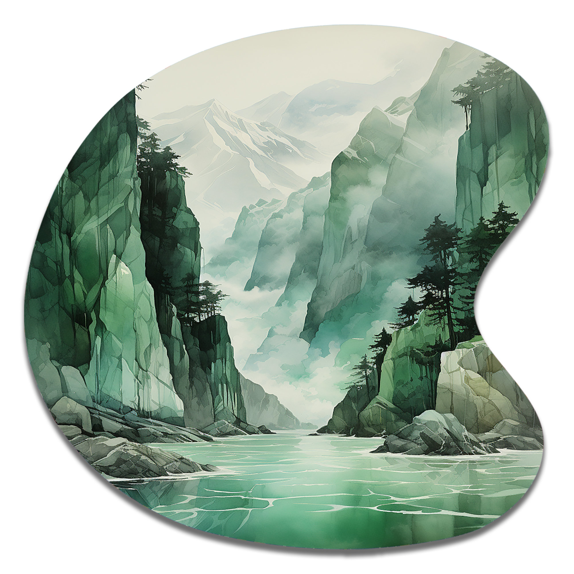 Design Art Green 0 Cliff Glacial Symmetry I - Iceberg Drop Shape ...