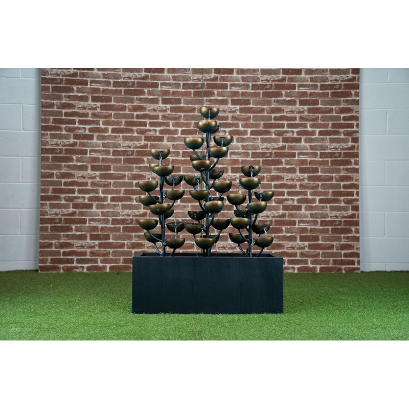 Hi-Line Gift Ltd. Multi Level Zinc Metal Tri-Stacked Cups Fountain ...