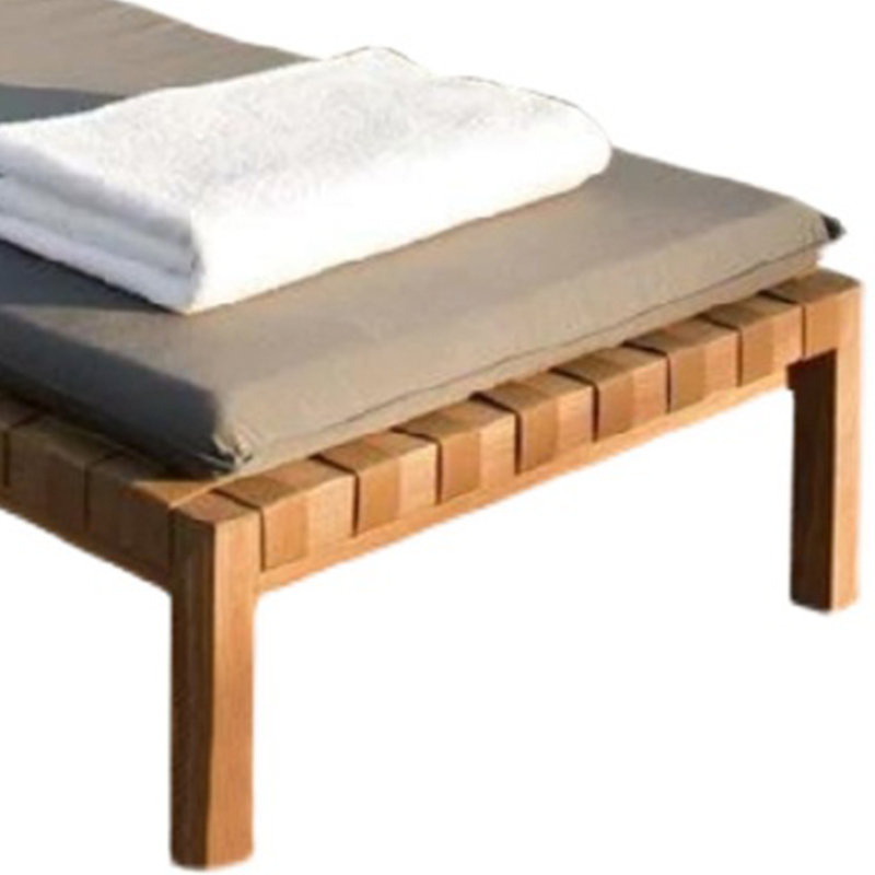 Elegance Furnishings Teak Garden Rope Sunbed With Wheels Outdoor Chaise ...