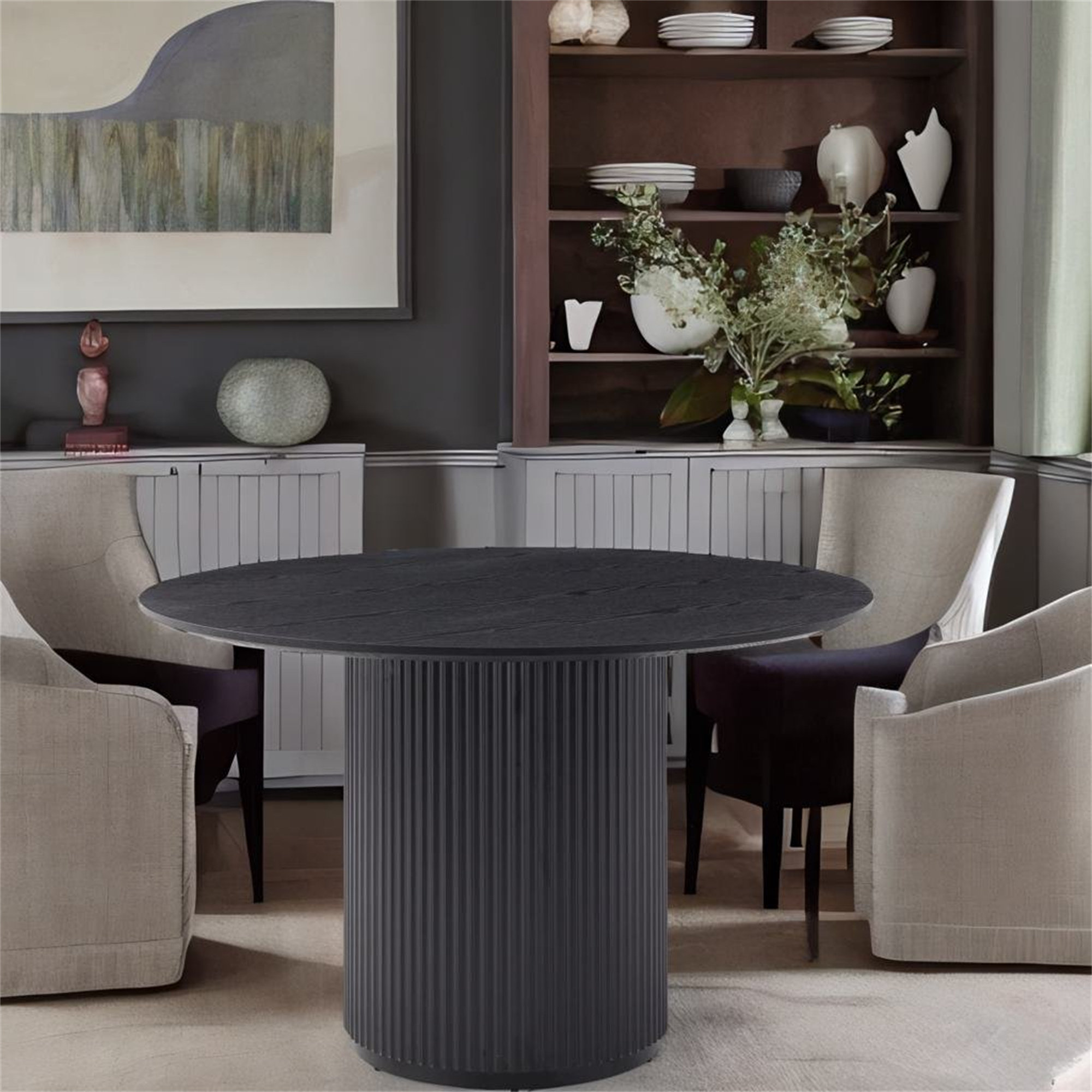 Latitude Run® Black Round Dining Table | Wayfair